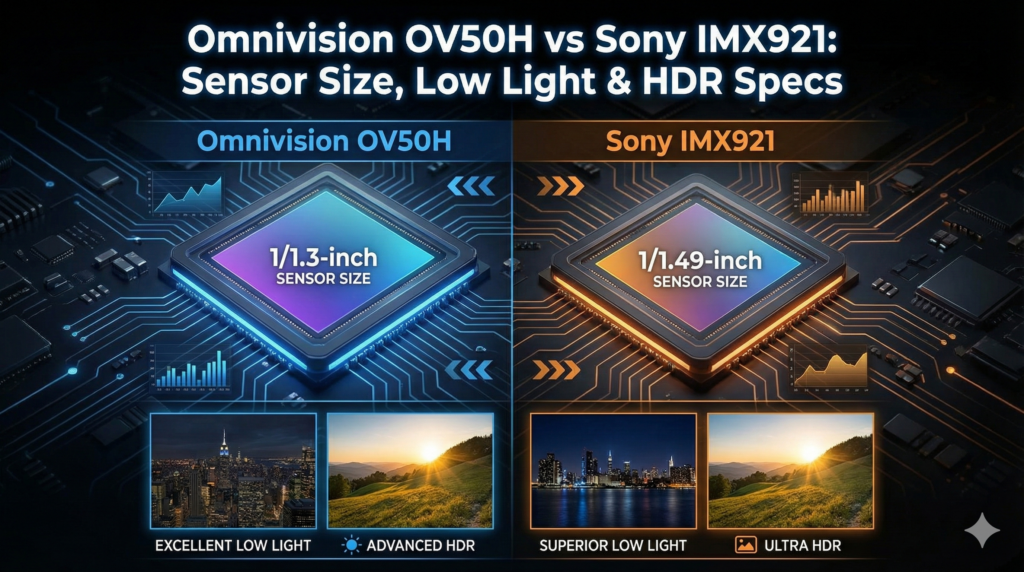 Omnivision OV50H vs Sony IMX921: Sensor Size, Low Light & HDR Specs